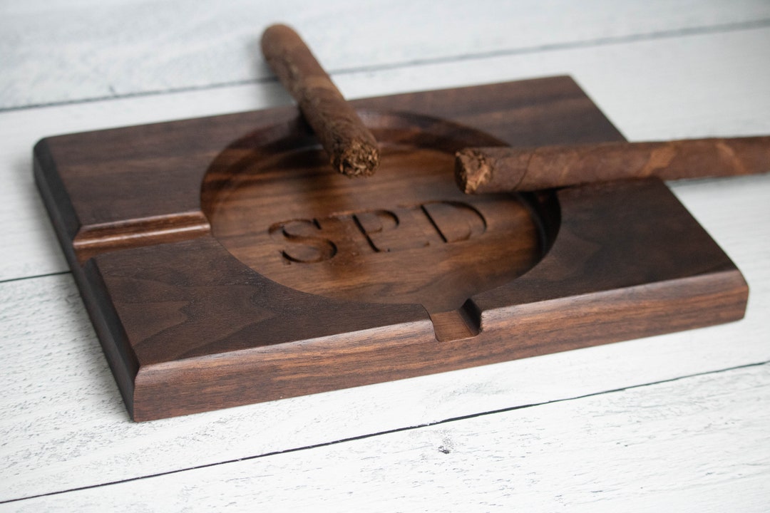 Wood Personalized Cigar Ashtray, Anniversary Gift for Him, Unique Gift ...
