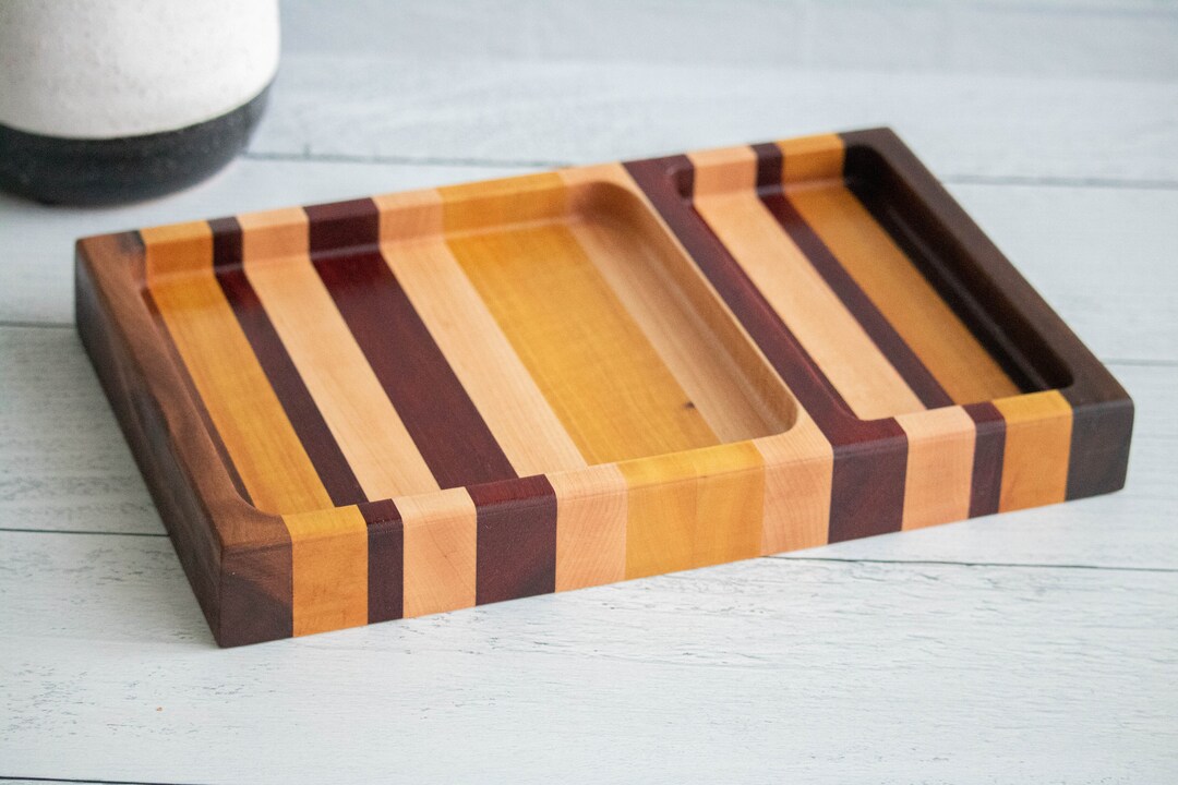 Entryway Key Tray, Catchall Tray, Wooden Valet Tray, Valet Tray for Men ...