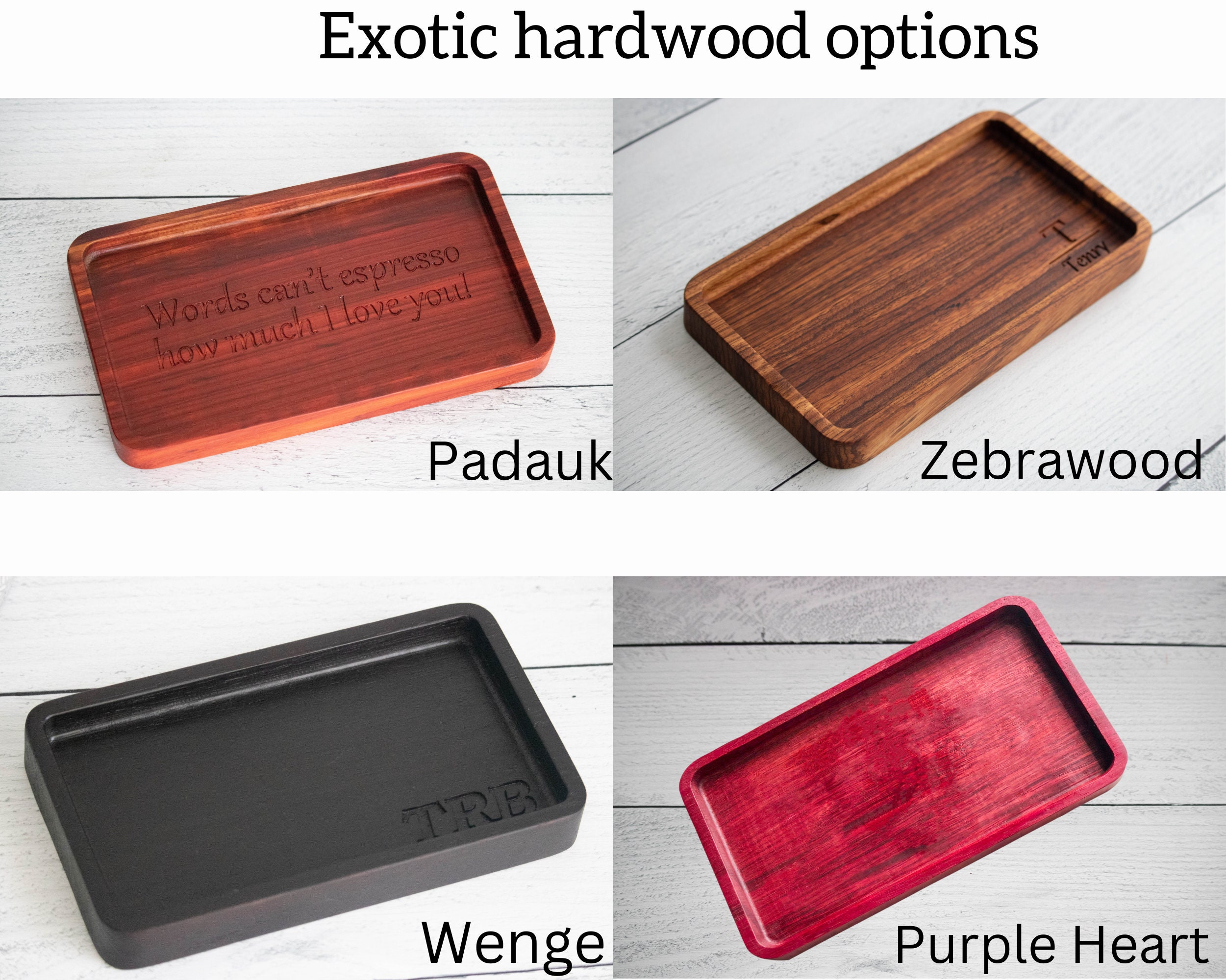 Custom Engraved Walnut Wood Coffee & Tea Serving Tray, Decor for Coffee ...