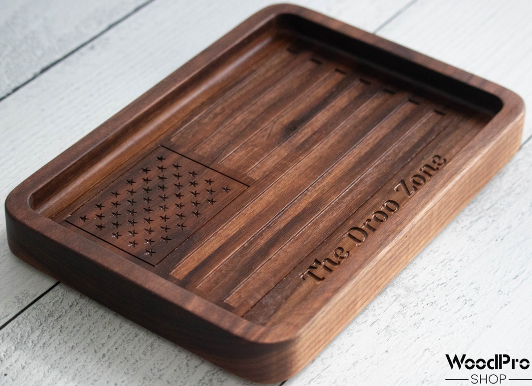 Personalized Wooden Valet Tray, Custom Catchall Tray, Wooden Desk ...