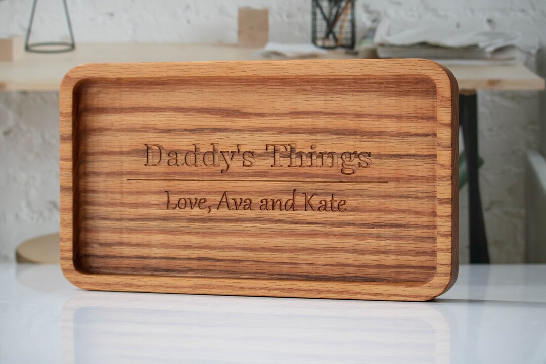 Personalized Daddy's Things Wooden Tray, Custom Engraved Gift for New ...