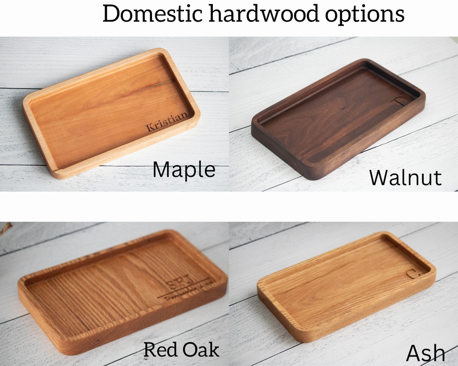 Personalized Wooden Desk Tray EDC Key Tray Walnut Maple - Etsy