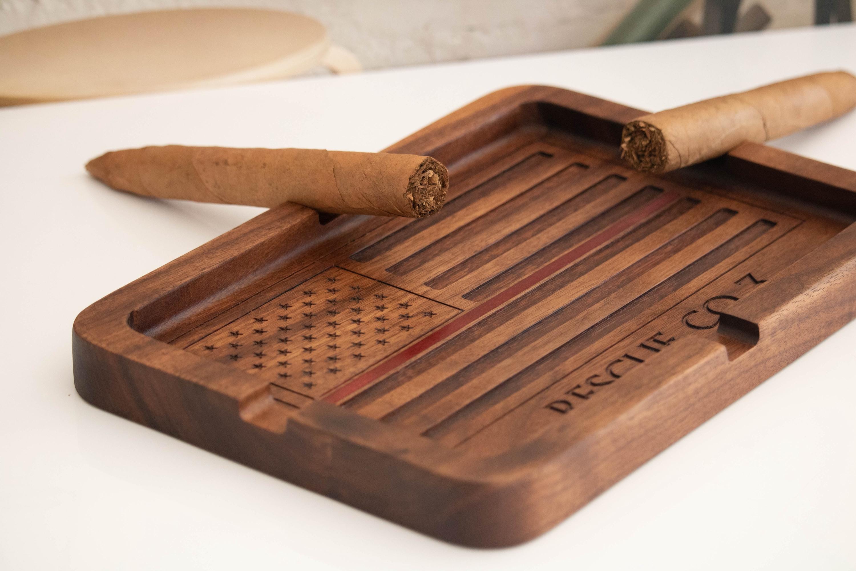 Custom Firefighter Cigar Ashtray, Personalized Wooden Ashtray With ...