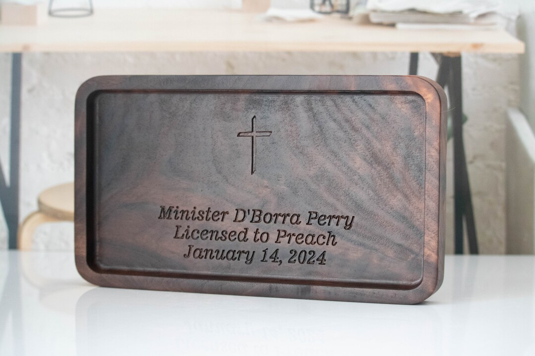 Custom Engraved Wooden Tray for Christian Leaders, Gift for Catholic ...