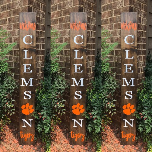 Football Season Door Hanger Tiger Paw Welcome Sign Custom - Etsy