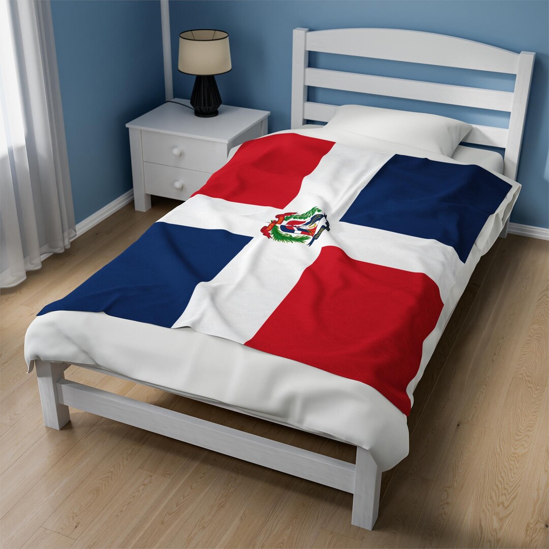 Dominican Republic Velveteen Plush Blanket, Dominican Republic Flag ...