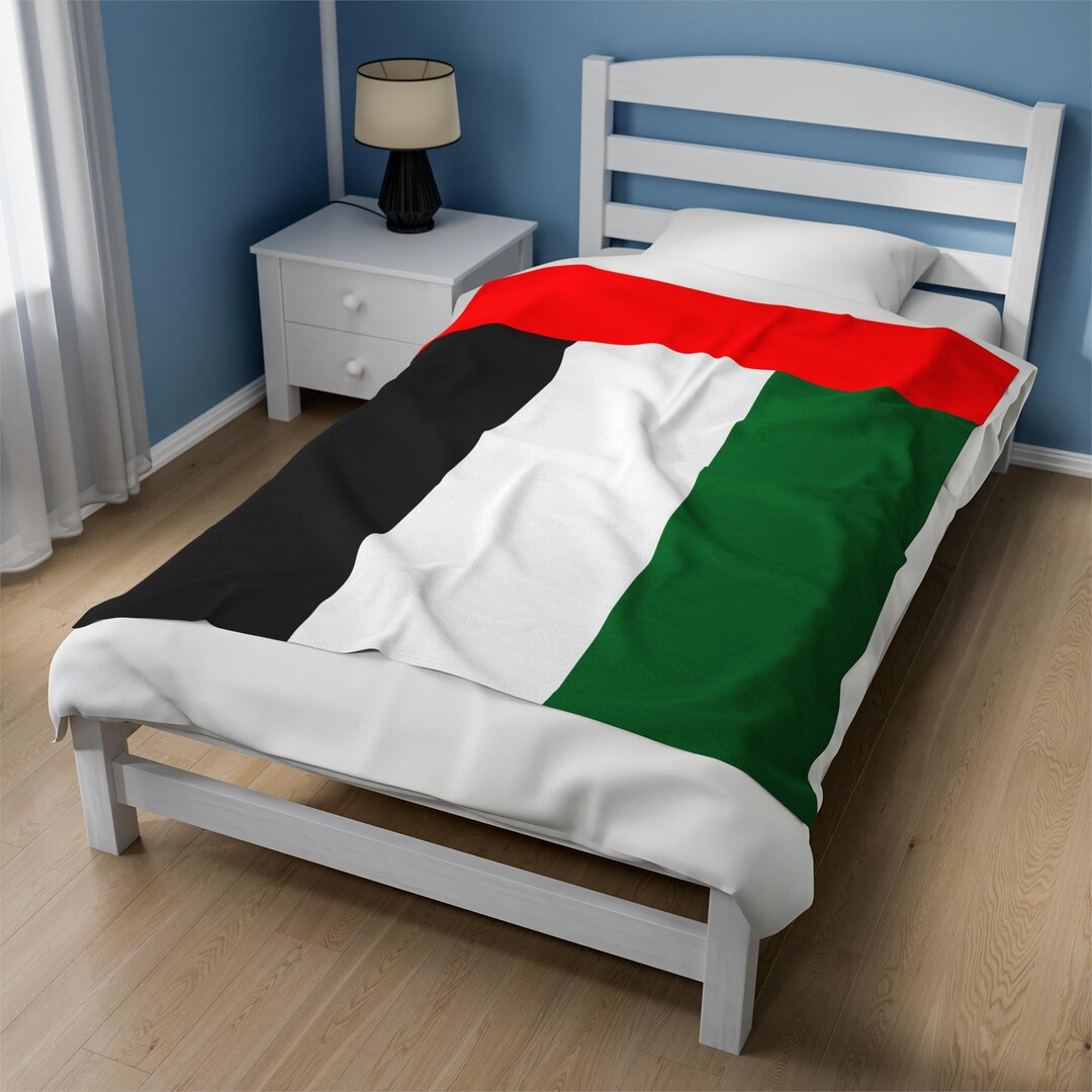 United Arab Emirates Velveteen Plush Blanket, United Arab Emirates Flag ...