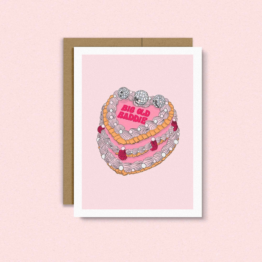 Baddie Vintage Cake | Vintage Cake | Retro Cake Illustration ...