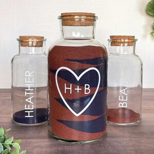 Sand Ceremony Set for Weddings | Heart + Initials | Simple Block ...