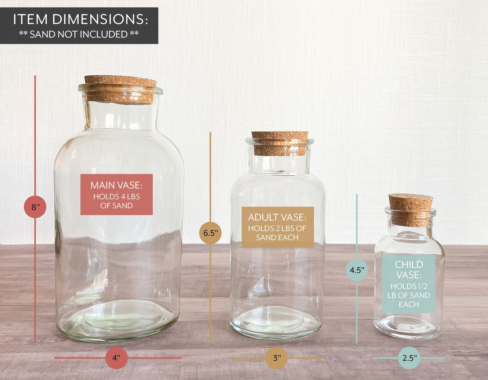 Sand Ceremony Set for Weddings Heart Initials Simple - Etsy