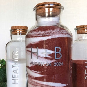 Sand Ceremony Set for Weddings | Initials + Date | Classic Block ...