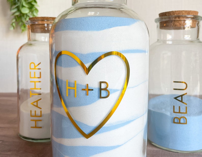 Sand Ceremony Set for Weddings Heart Initials Simple - Etsy