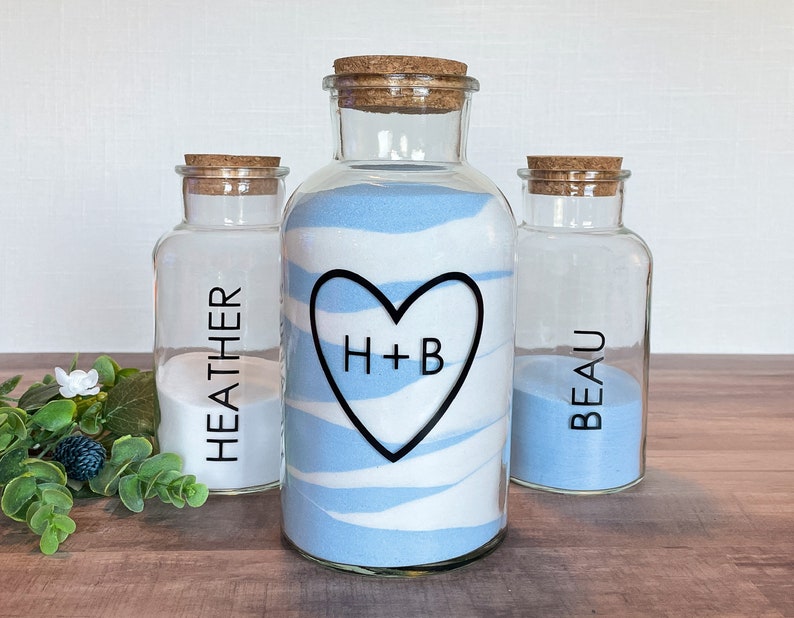 Sand Ceremony Set for Weddings Heart Initials Simple - Etsy