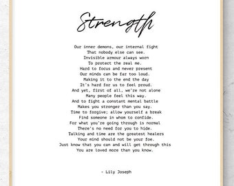 Strength Poem | Etsy