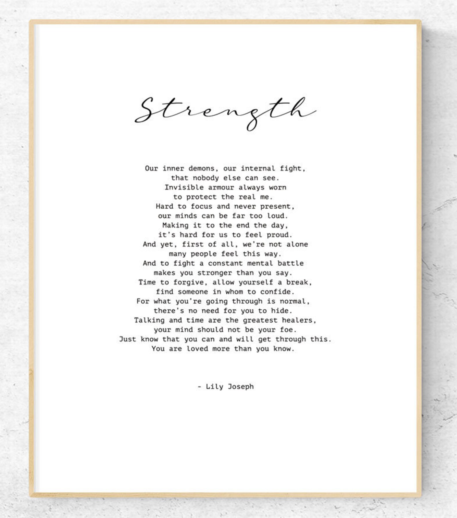 Strength Mental Health Print DIGITAL DOWNLOAD Wall Decor - Etsy