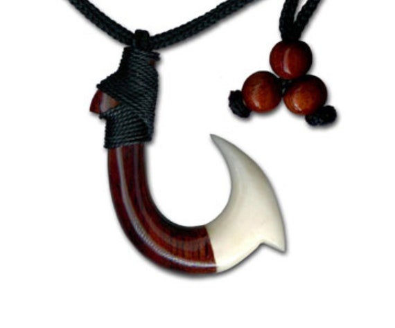 Large Koa/bone Fish Hook | Etsy