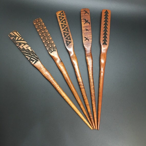 Koa Single Prong Hair Pick - Etsy