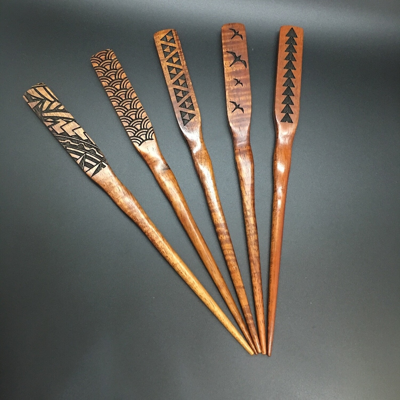 Koa Single Prong Hair Pick - Etsy