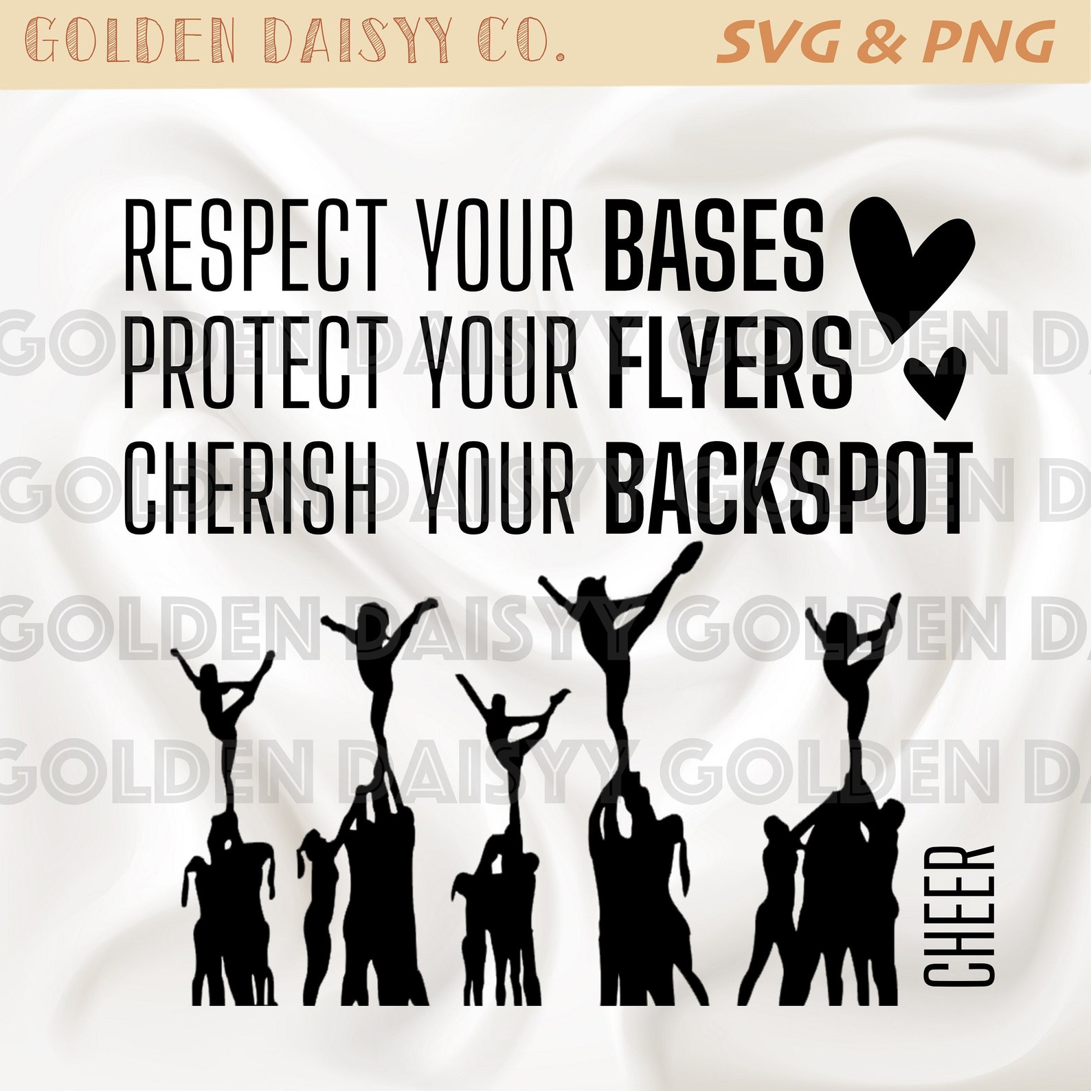 Cheerleading Base, Flyer & Backspot SVG / PNG / Sublimation / Digital ...