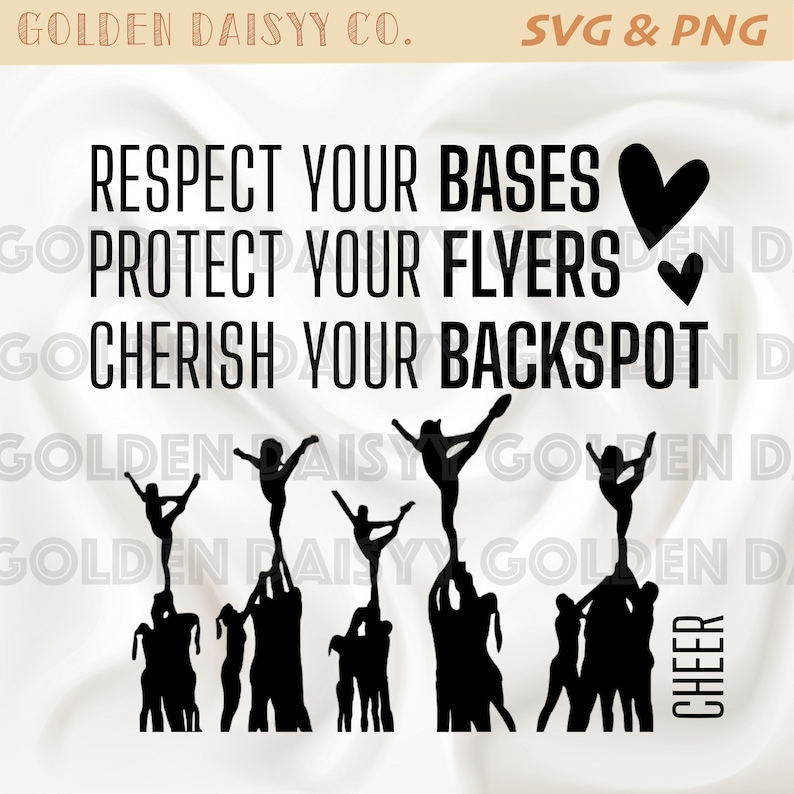 Cheerleading Base, Flyer & Backspot SVG / PNG / Sublimation / Digital ...