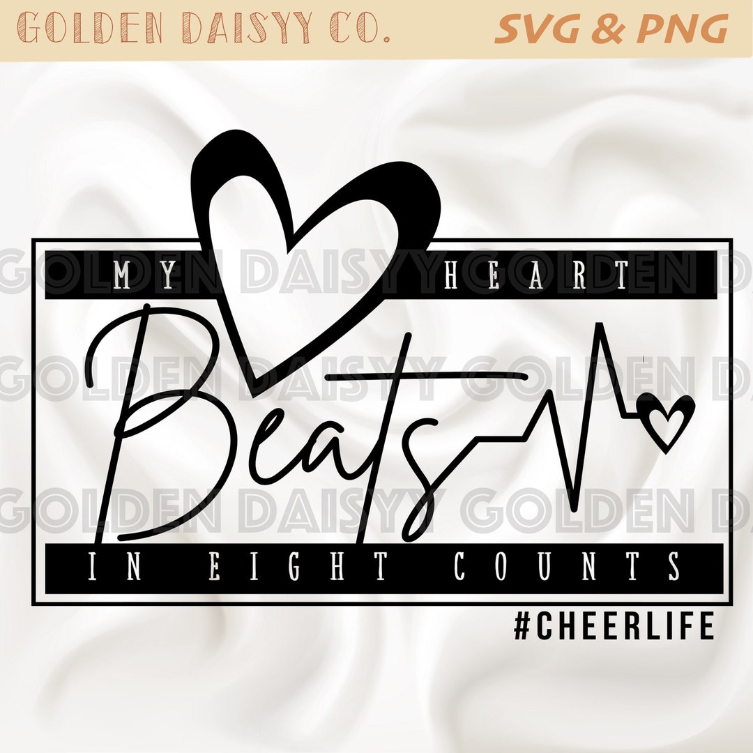 Cheerleading Heart Beats SVG / PNG / Sublimation / Digital Download ...