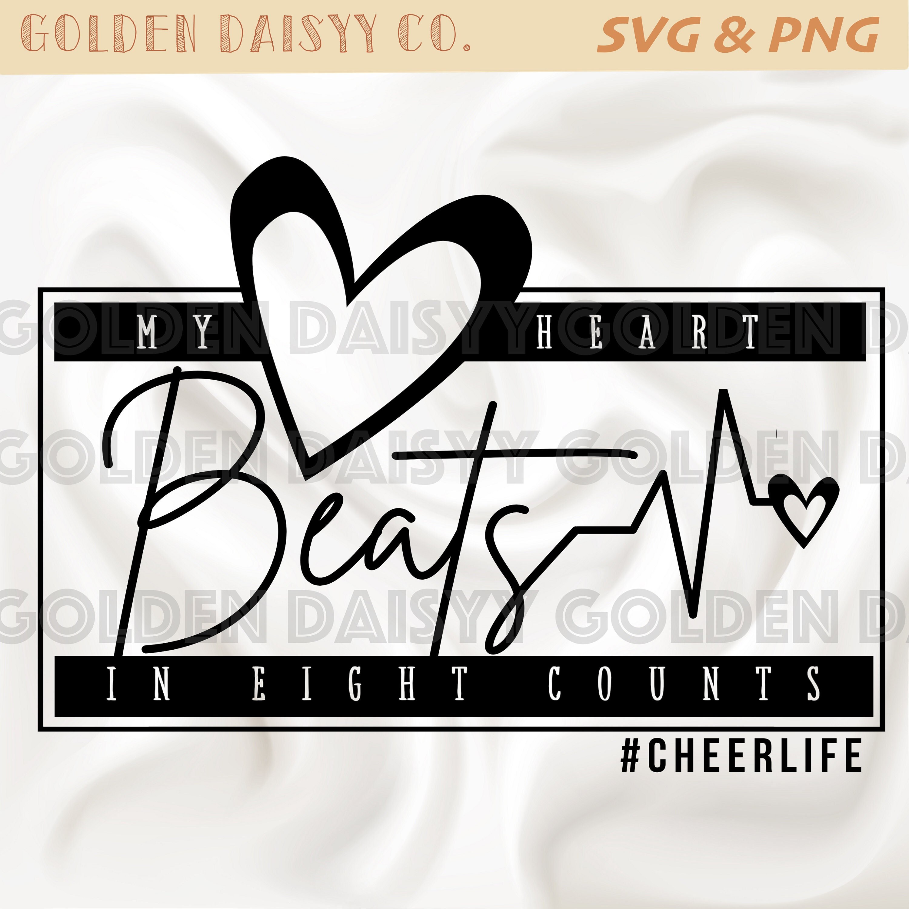 Cheerleading Heart Beats SVG / PNG / Sublimation / Digital - Etsy