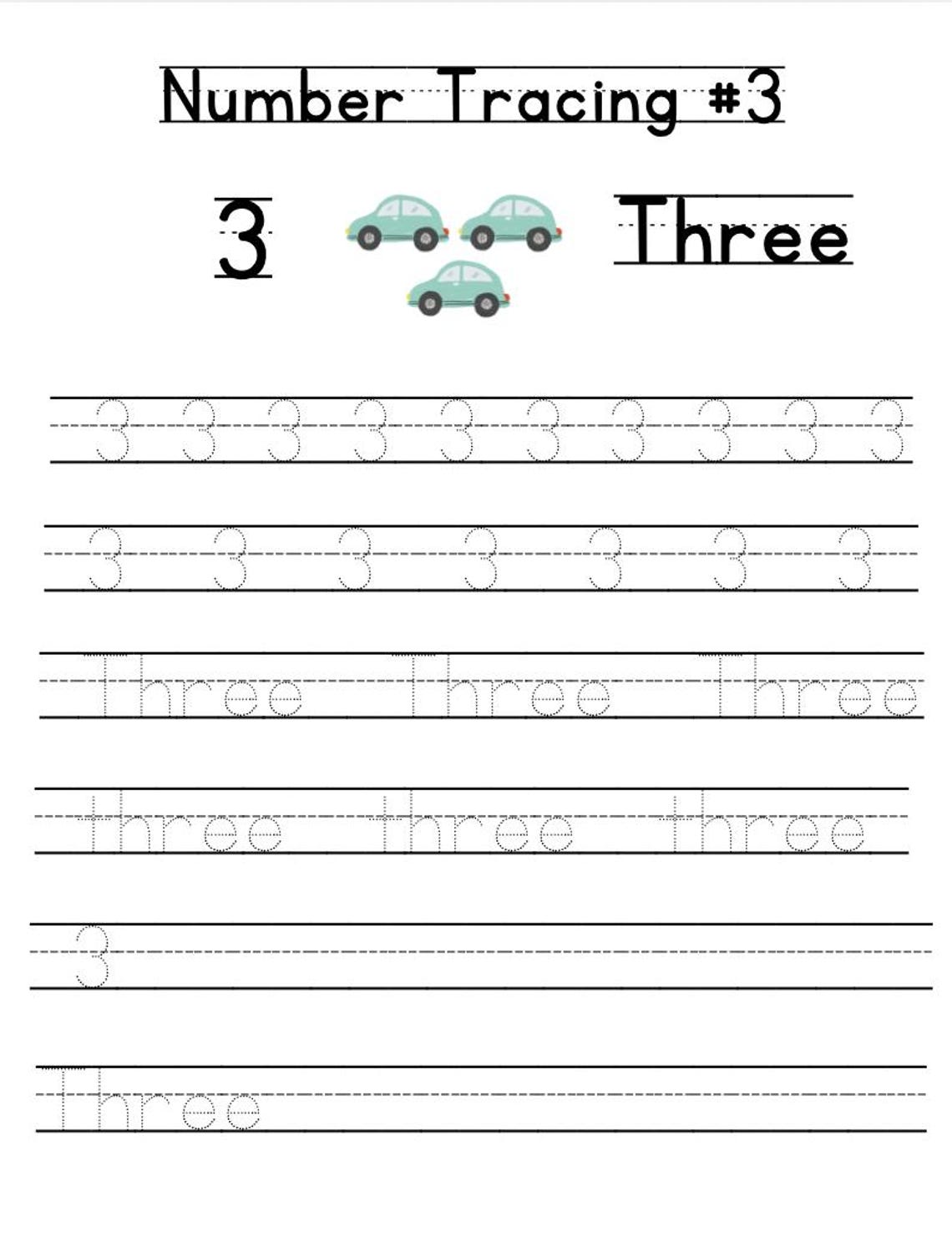 Number Tracing Worksheets Package- Fine Motor Practice- Number ...