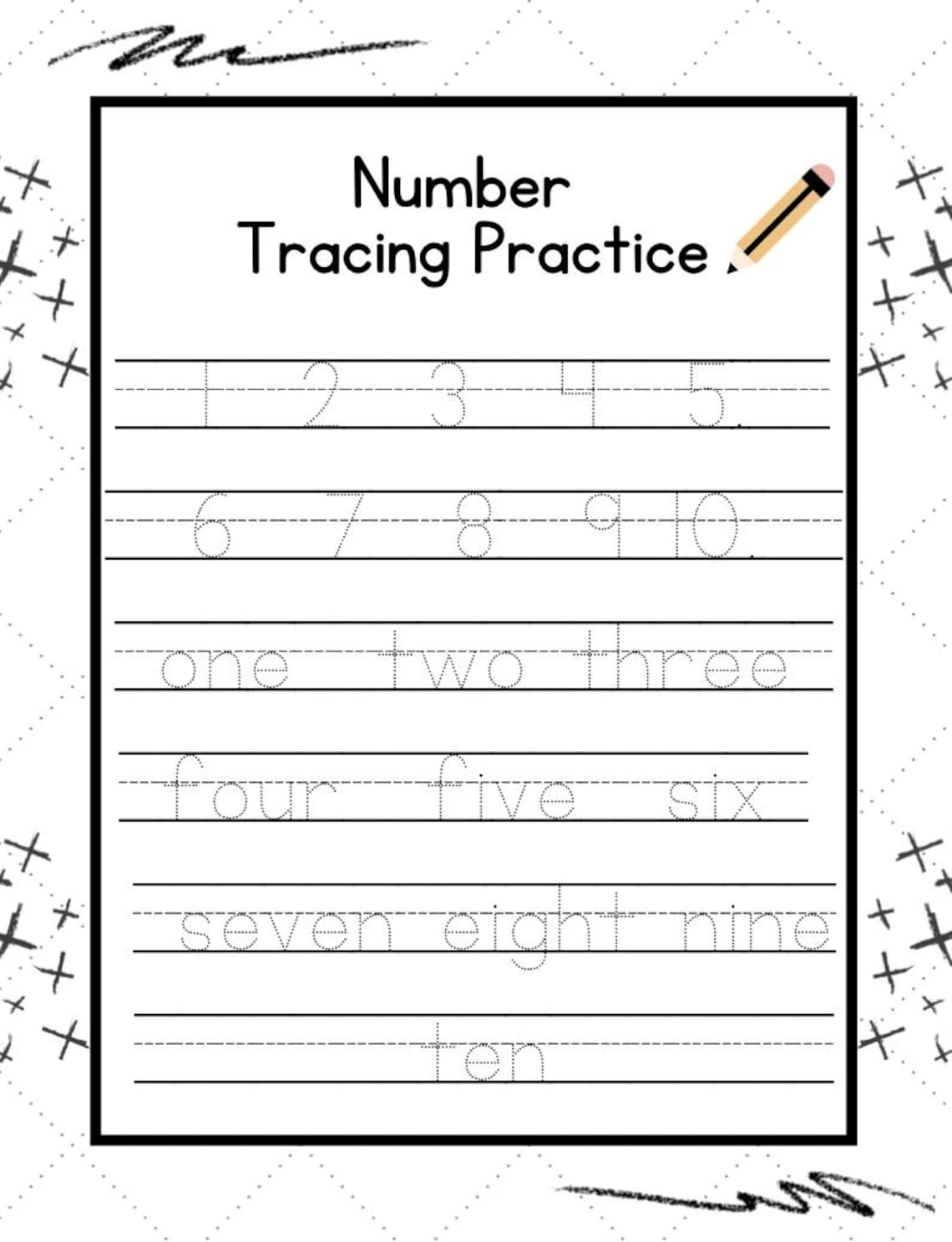 Number Tracing Worksheets Package- Fine Motor Practice- Number ...