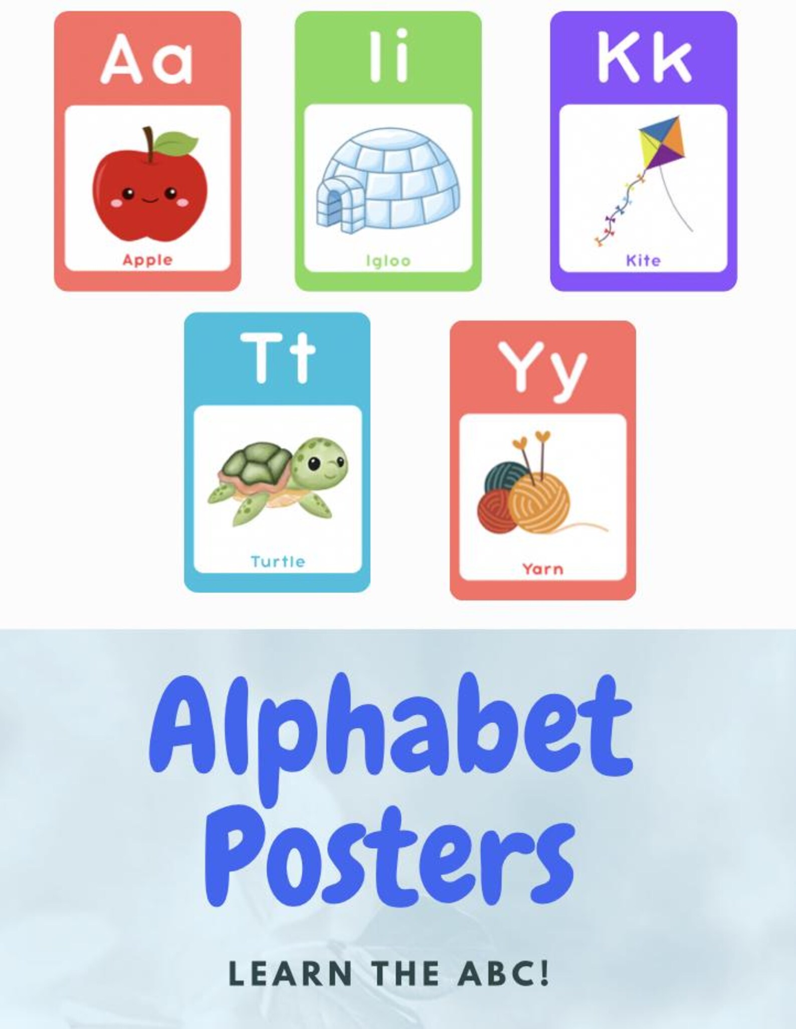 Bright Visual Alphabet Poster – Classroom Decor, Flashcards (digital ...