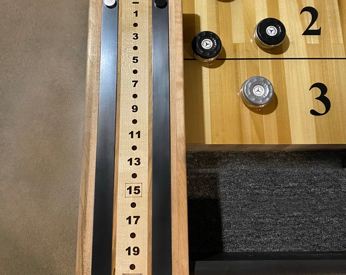 Solid Wood and Steel Shuffleboard Score Keeper Scoreboard - Maple and ...