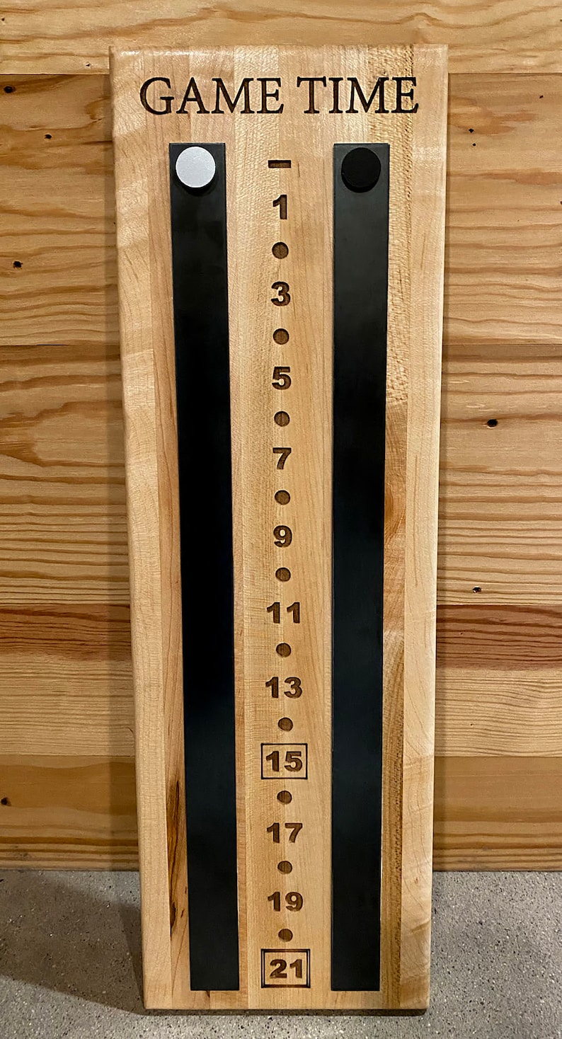 Solid Wood and Steel Shuffleboard Scoreboard Scorer Maple - Etsy