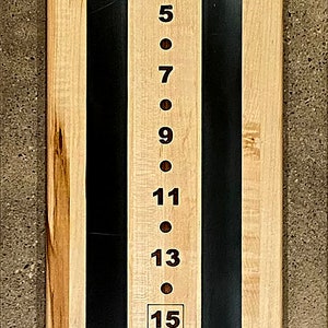 Solid Wood and Steel Shuffleboard Score Keeper Scoreboard - Maple and ...