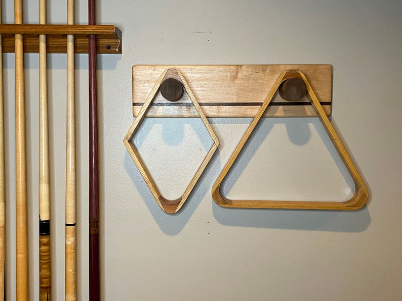 Solid Wood Pool Billiards 8-ball and 9-ball Rack Wall Mount - Etsy