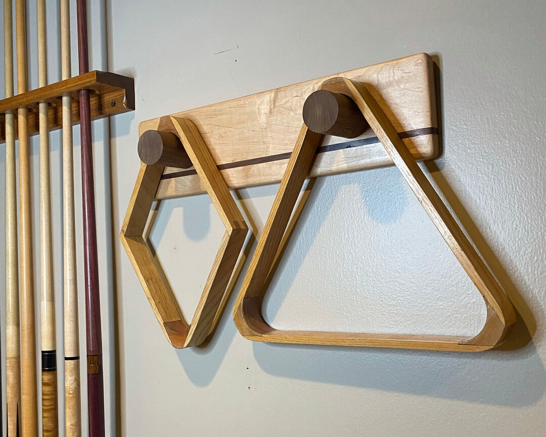 Solid Wood Pool Billiards 8-ball and 9-ball Rack Wall Mount - Etsy