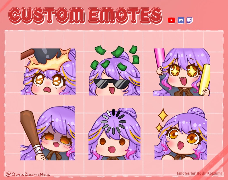 Custom Emotes Twitch Discord & Youtube Chat Emotes - Etsy