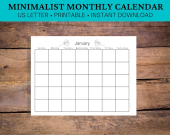 Colorful, Fun, Undated Monthly Calendar, Instant Download, Printable ...
