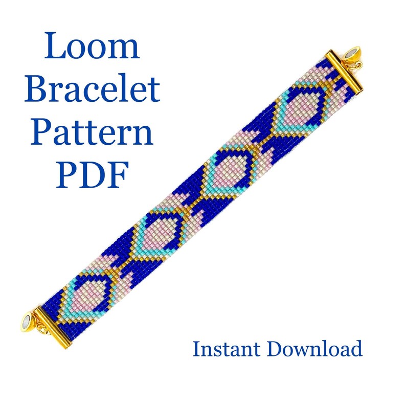 Loom Bracelet Pattern, Beaded Bracelet Pattern, Delica Bead Loom ...
