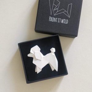 Origami Poodle Brooch: Geometric Caniche Wedding Lapel Pin, Dog Lover ...