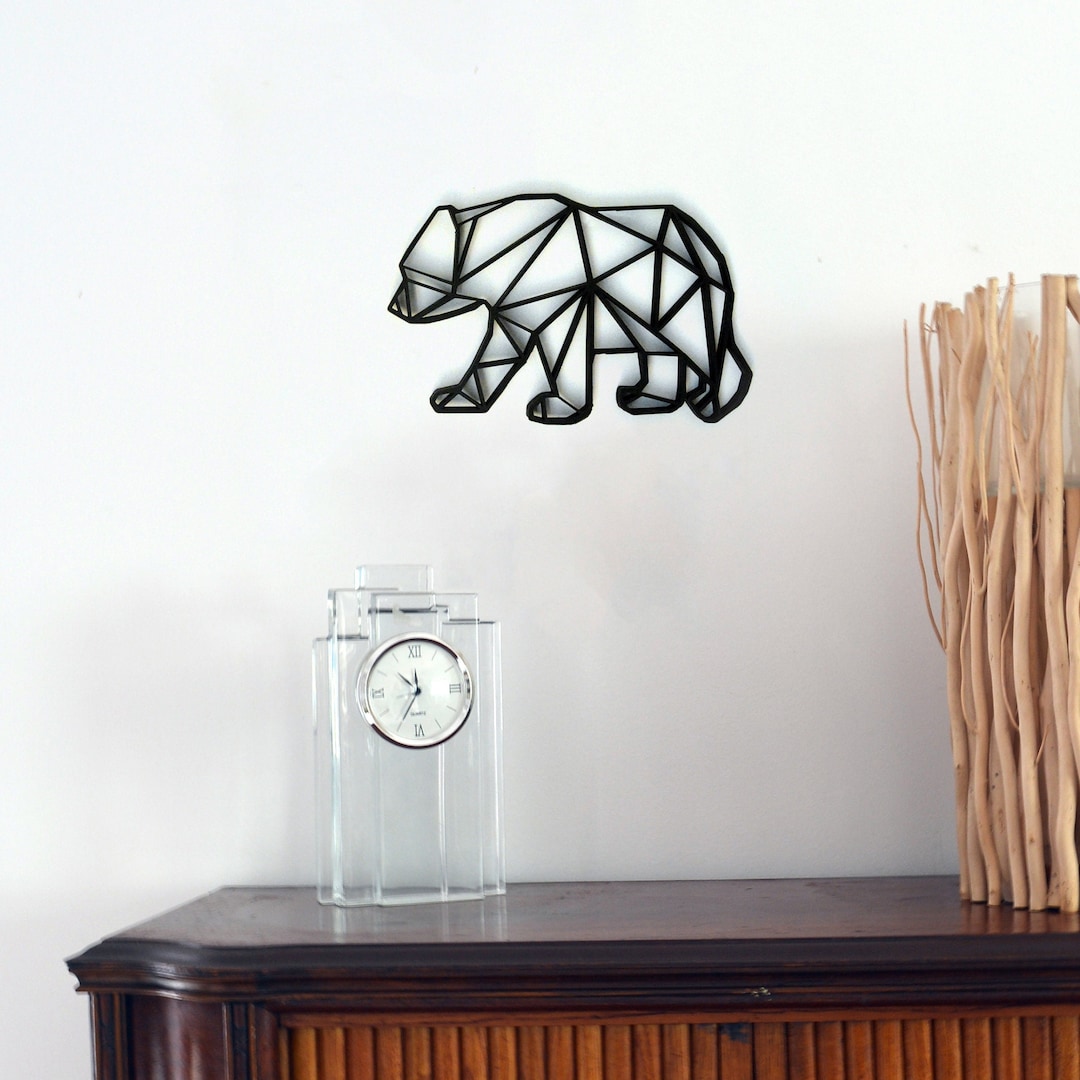 Bear Origami Wall Art, Geometric Animal Wall Décor, Unique Gift Idea ...