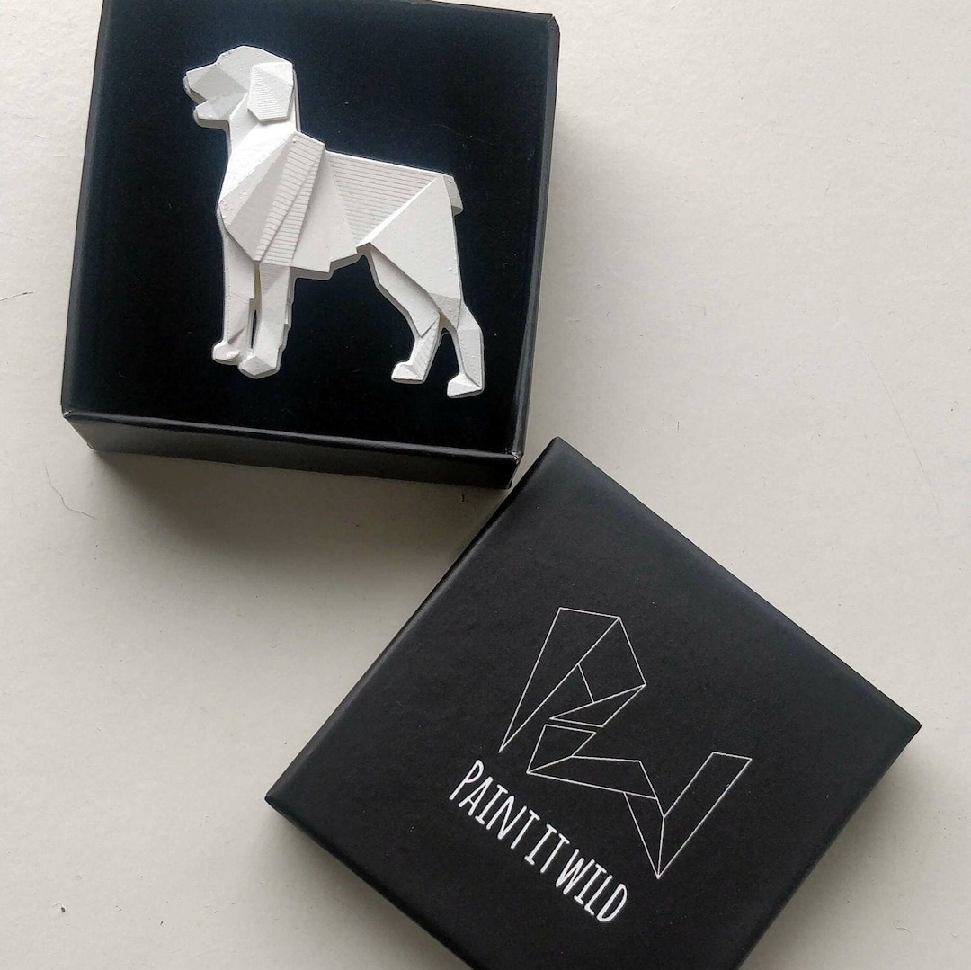 Origami Brittany Spaniel Brooch: Geometric Resin Dog Lapel Pin ...
