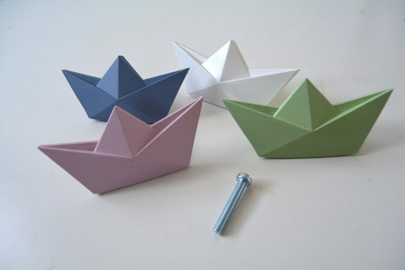 Origami Boat Drawer Knobs: Furniture Pulls, Handles, Kid's Navy ...