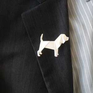 Origami Beagle Brooch, Geometric Dog Badge, Cute Animal Contemporary ...