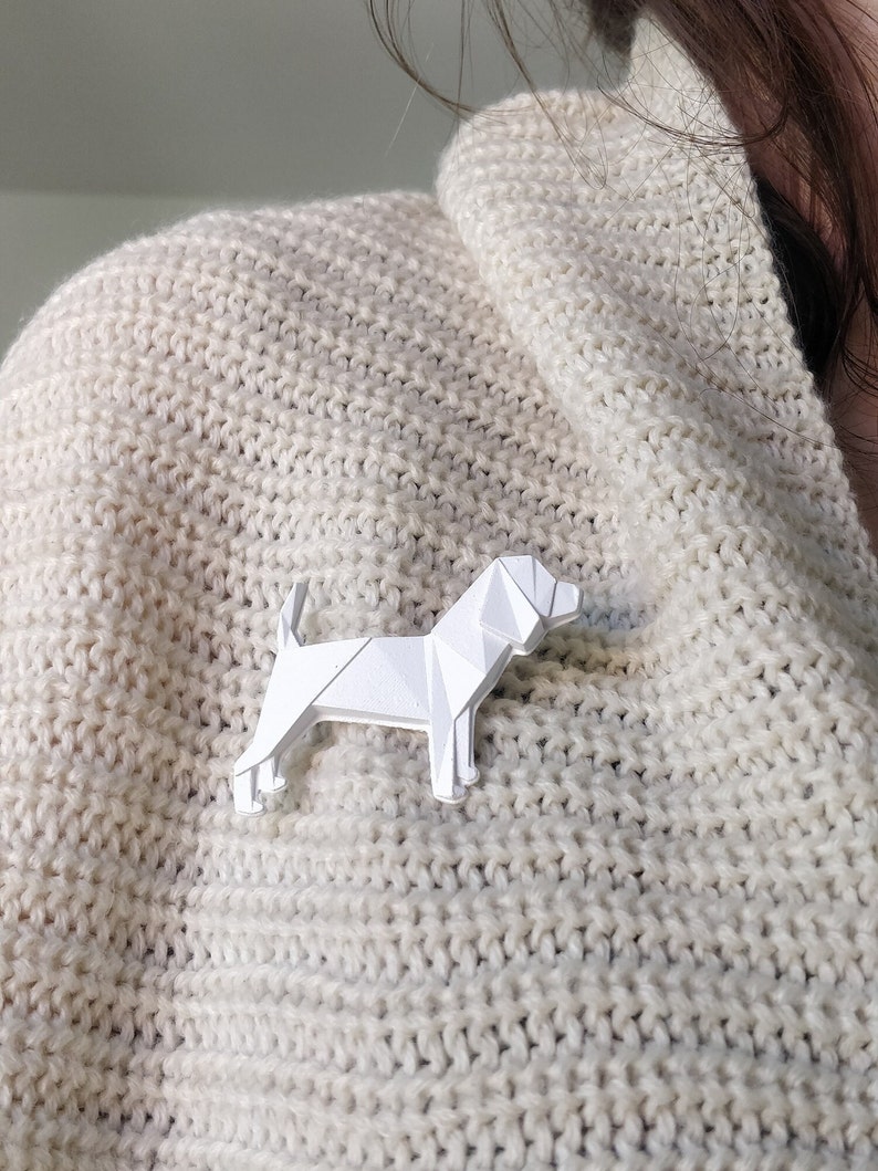 Origami Beagle Brooch Geometric Dog Badge Cute Animal Pin - Etsy