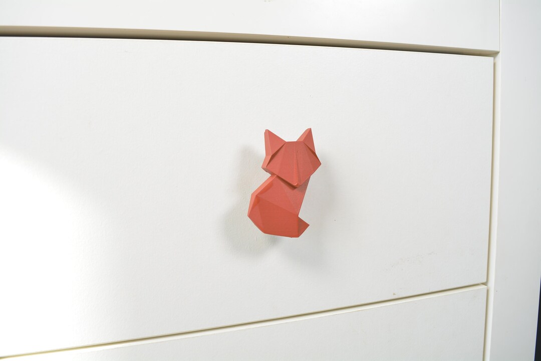 Origami Fox Drawer Knob: Kid's Room Furniture Handles, Baby's Nursery ...