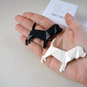 Origami Beagle Brooch, Geometric Dog Badge, Cute Animal Contemporary ...