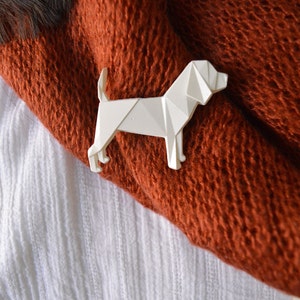 Origami Beagle Brooch, Geometric Dog Badge, Cute Animal Contemporary ...
