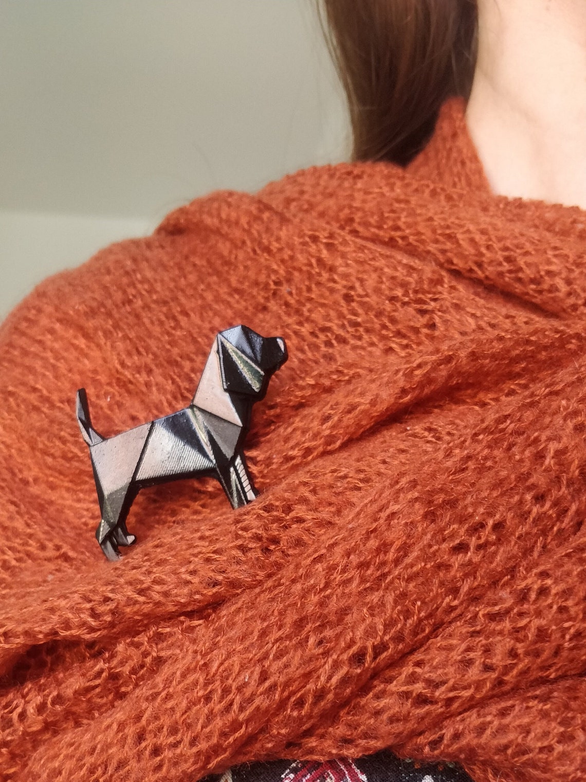 Origami Beagle Brooch Geometric Dog Badge Cute Animal Pin - Etsy