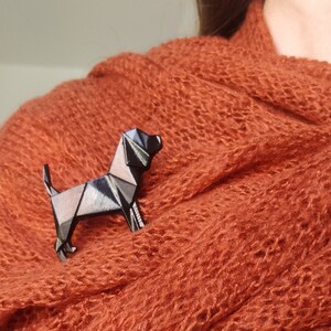 Origami Beagle Brooch, Geometric Dog Badge, Cute Animal Contemporary ...