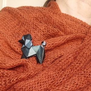 Origami Poodle Brooch: Geometric Caniche Wedding Lapel Pin, Dog Lover ...