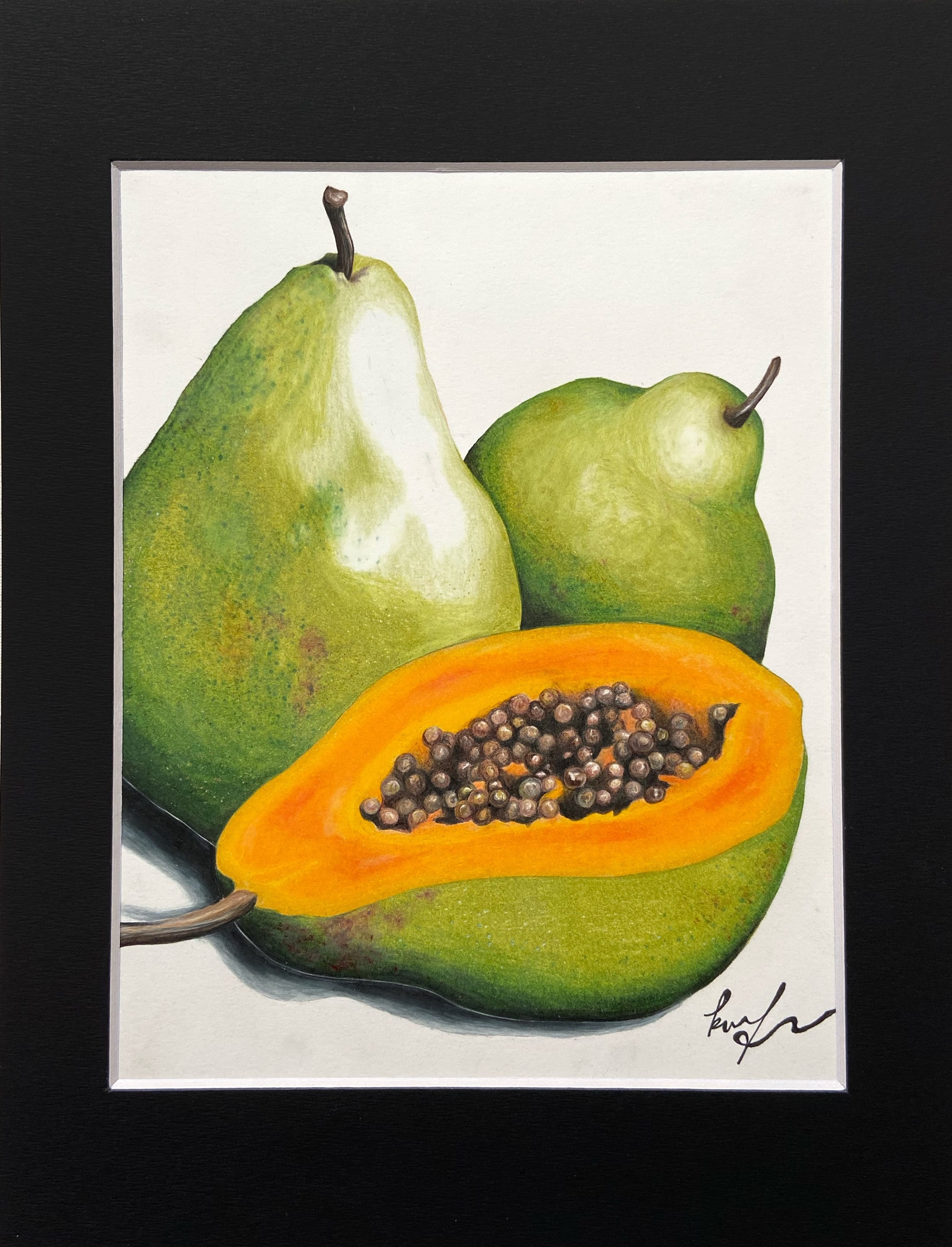 Colored Pencil Art: Pear Papaya - Etsy